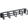 JB08-2U-BK Кабельный организатор Cabeus горизонтальный 19" 2U, 5 колец, цвет чер...