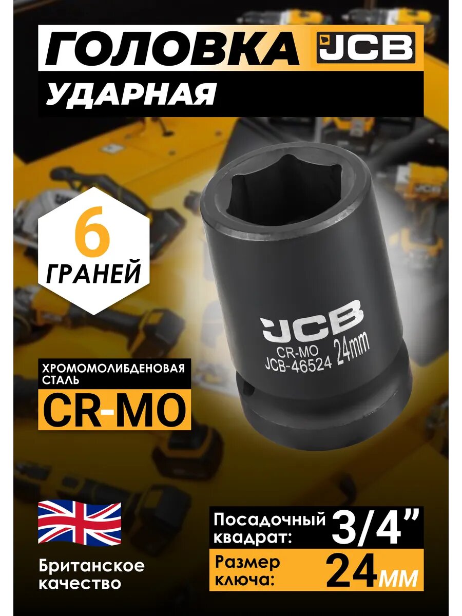 Головка ударная 6-гранная 24 мм 3/4"