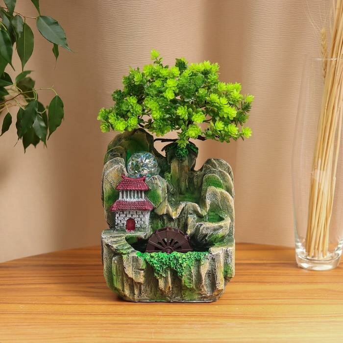 Декоративный фонтан Домик в горах (с подсветкой)