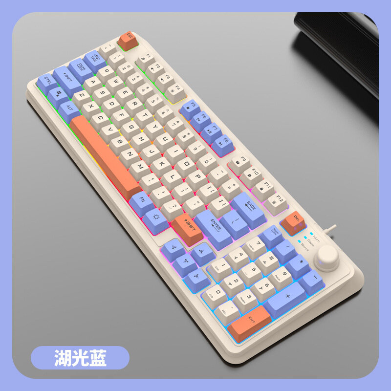 Игровая проводная клавиатура Silver Fox K82, трехцветная подсветка, механическое ощущение при нажатии, аксессуар для настольного компьютера, эксклюзивная модель для международного рынка.