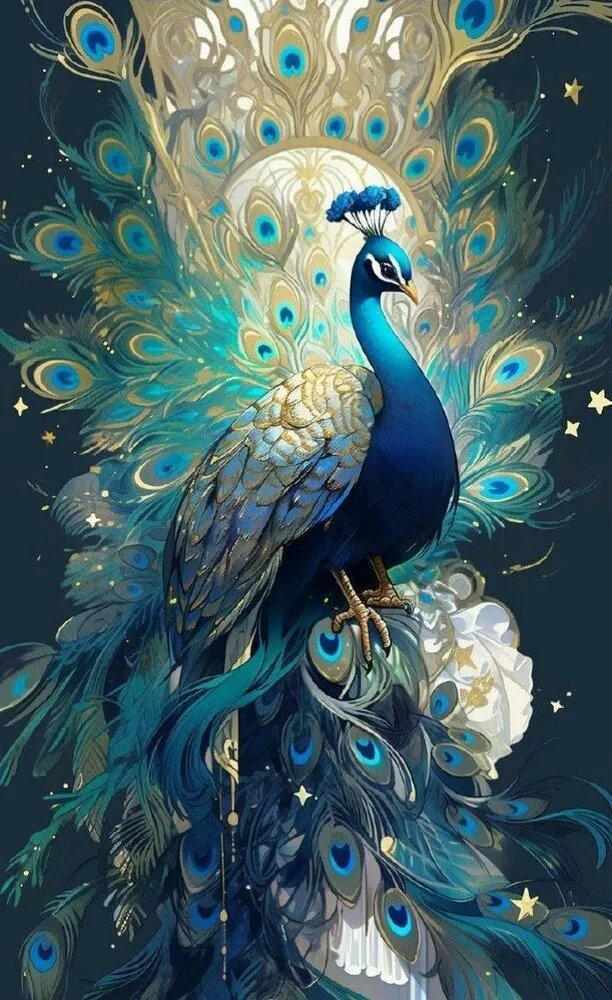Алмазная Картина "Павлин" 40х50 См Алмазная Вышивка / Картина Стразами Подарков