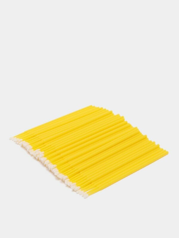 Микробраши с блестками для наращивания ресниц 100 штук в мягкой упаковке