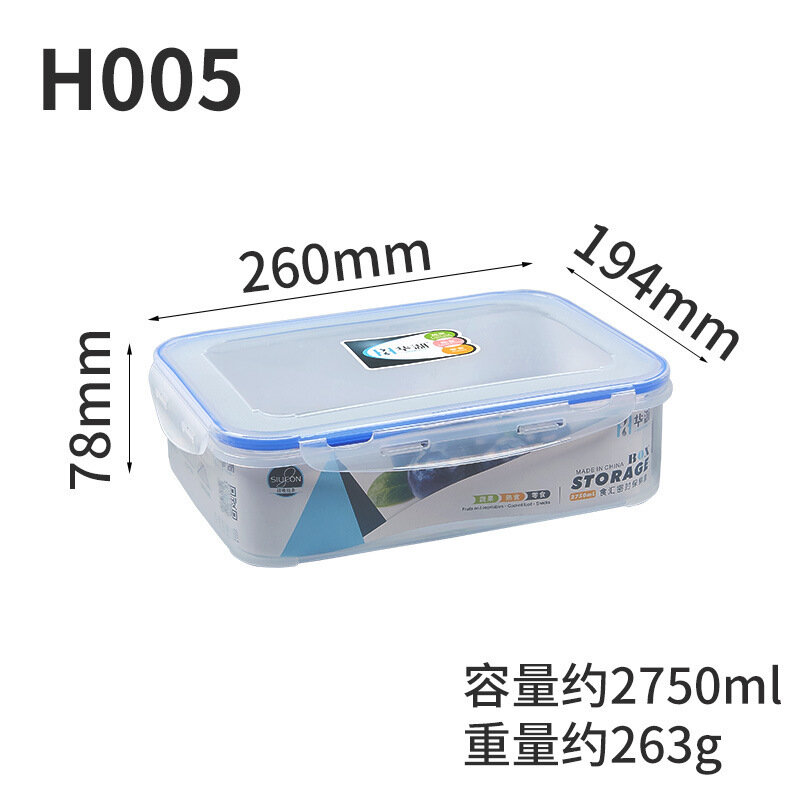 Прозрачная коробка для хранения продуктов, прямоугольная коробка для холодильника, пластиковая ланч-бокс большой емкости, герметичная коробка для фруктов