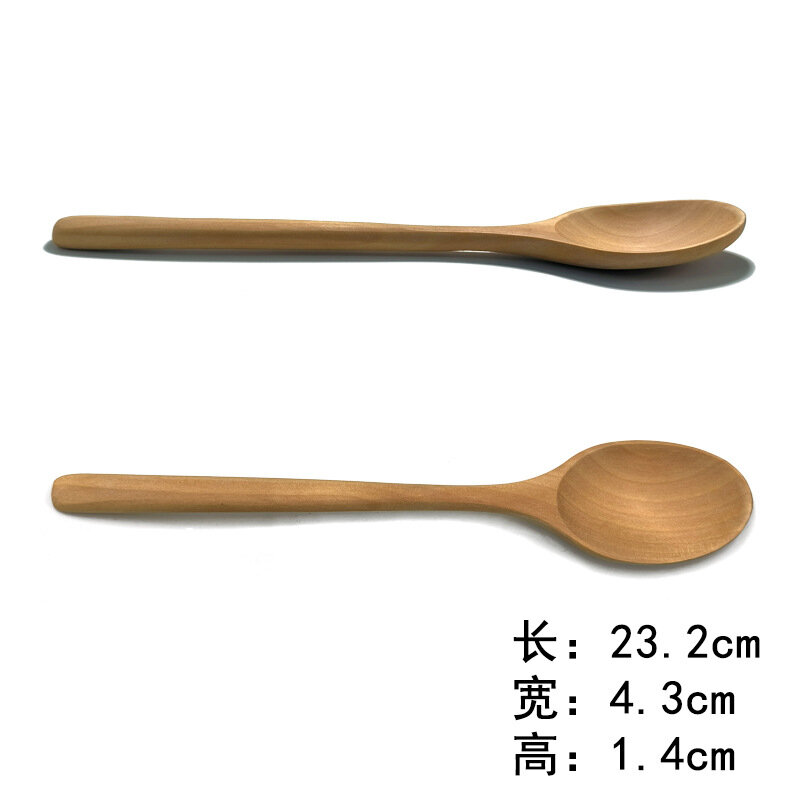 Оптовые маленькие ложки Haoyuan в японском стиле, детские ложки, ручная работа, деревянные ложки на веревке, вилки, маленькие деревянные ложки, которые можно гравировать логотипом