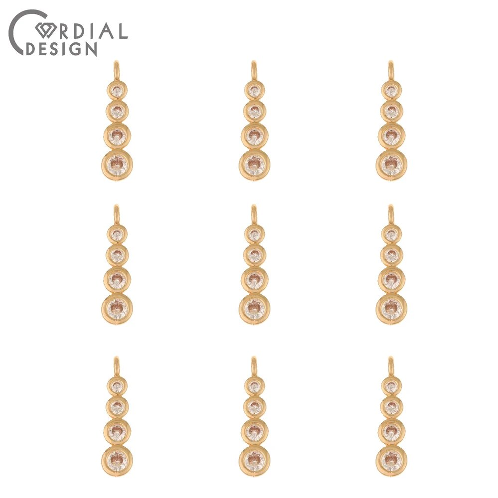 Шармы с фианитами/Аксессуары для сережек/ручная работа/Подвеска/форма палочки/фурнитура и компоненты для ювелирных изделий/Сделай сам 50 шт, 4 х16 мм