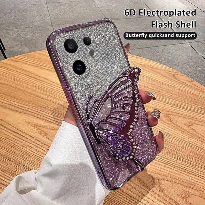 Чехол для VIVO X200 FE 5G, держатель для телефона с жидким Фиолетовый, Purple, VIVO X200 FE 5G