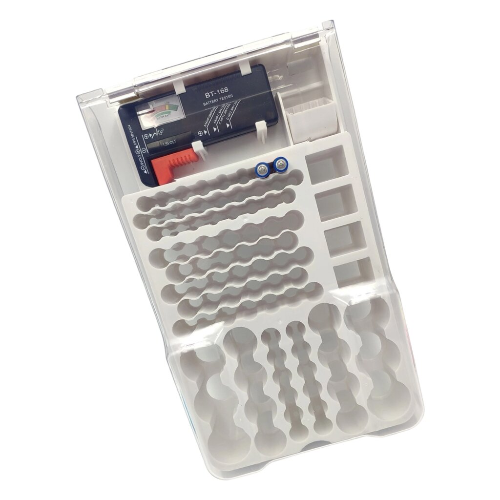 Кейс для хранения элементов питания с тестером Clear Batteries