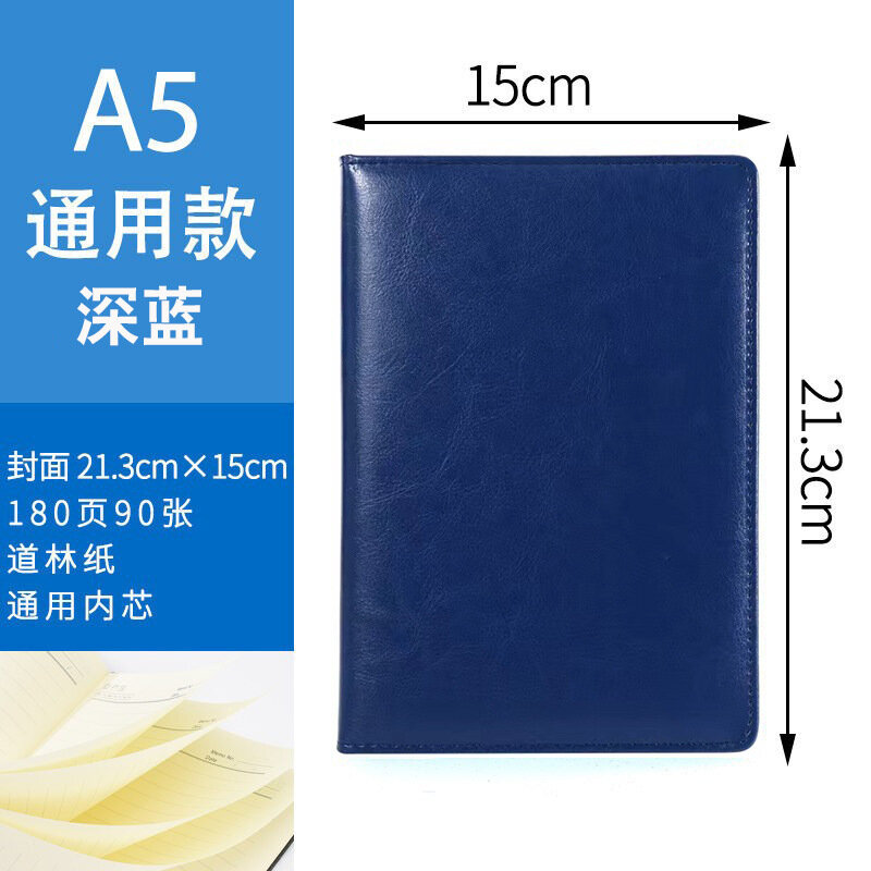 Бизнес-обложка из кожи для блокнота A5, индивидуальный утолщенный офисный блокнот для встреч, студенческий блокнот высокого качества, с возможностью печати логотипа