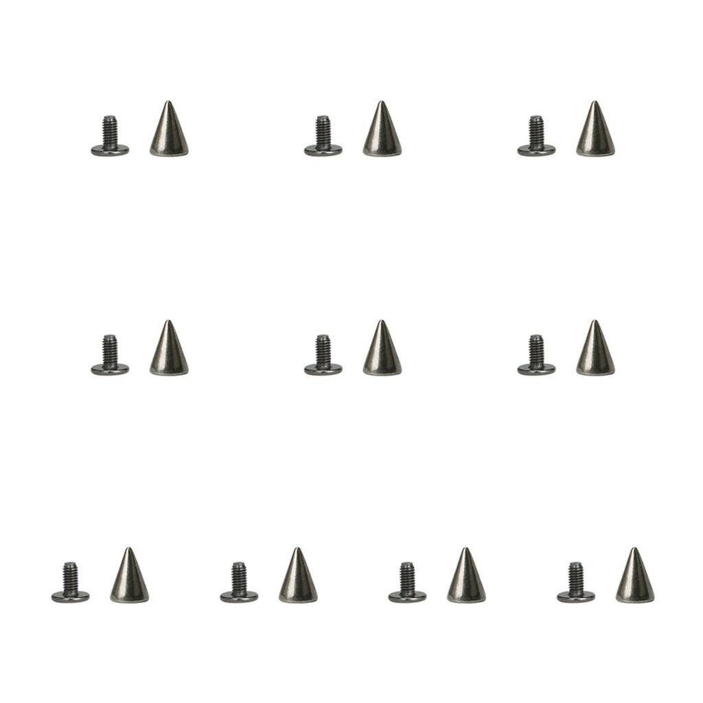 Готические шипы из сплава, 10 шт, пистолет черный - 4 заостренных конуса 7x10