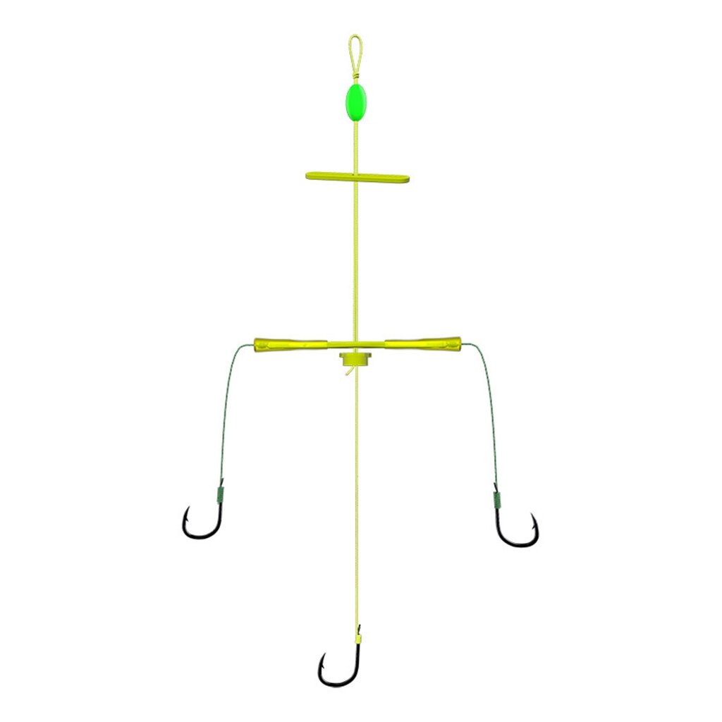 1 комплект морской удочки для ловли толстолобика с плавающей головкой и откидного крючка с тремя крючками для обратной донной ловли-спецификация 10-Iseni
