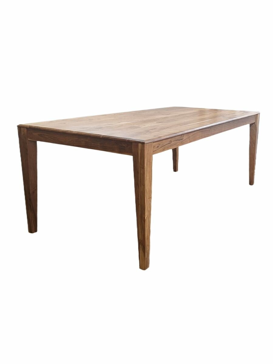 Обеденный стол HAPPY LOFT из массива акации, светло-коричневый, прямоугольный, 200x100х76 см