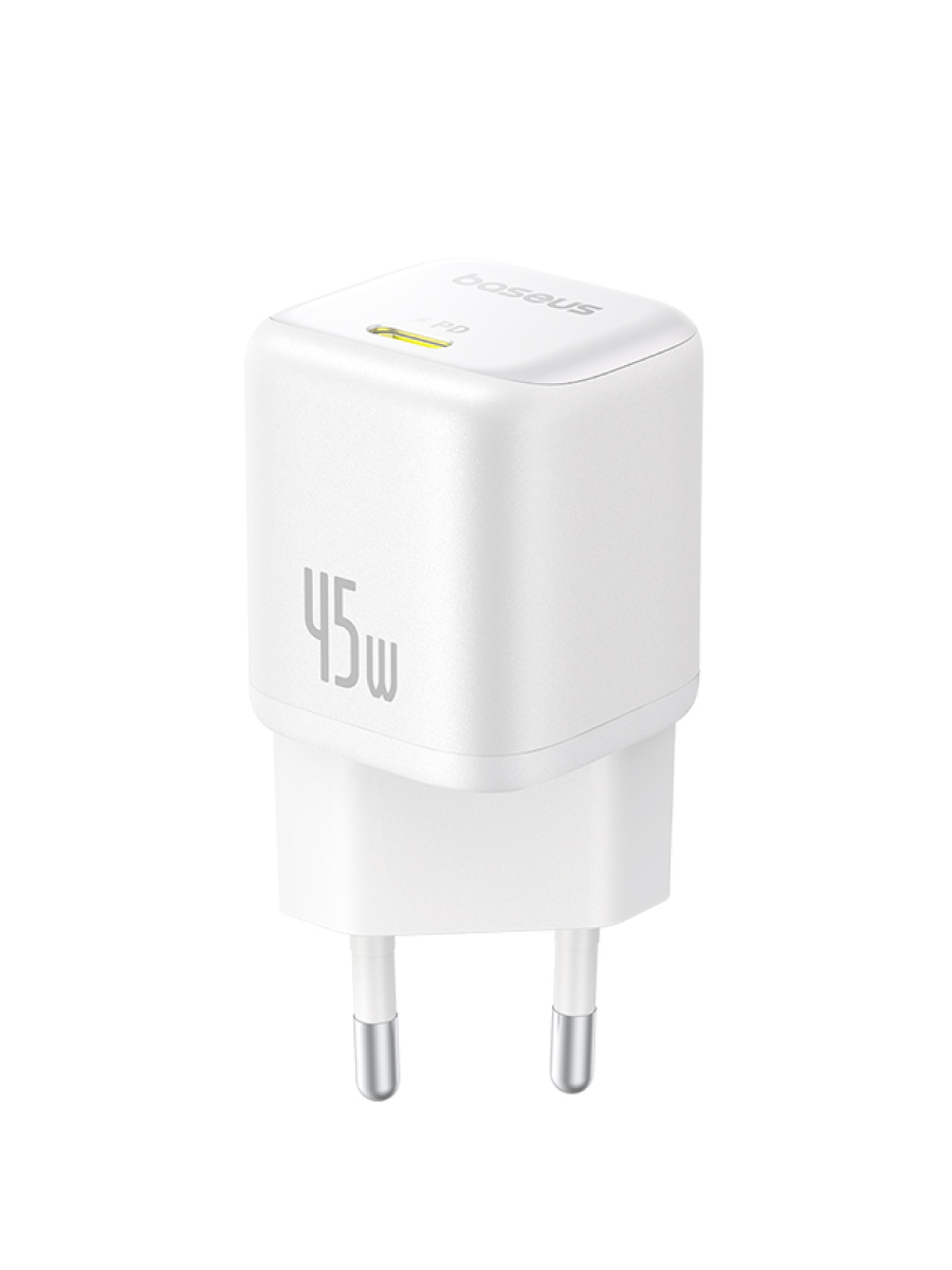 Сетевое зарядное устройство OS-Baseus PicoGo GaN Fast Charger 1C 45W EU Белый (P10176800213-00)