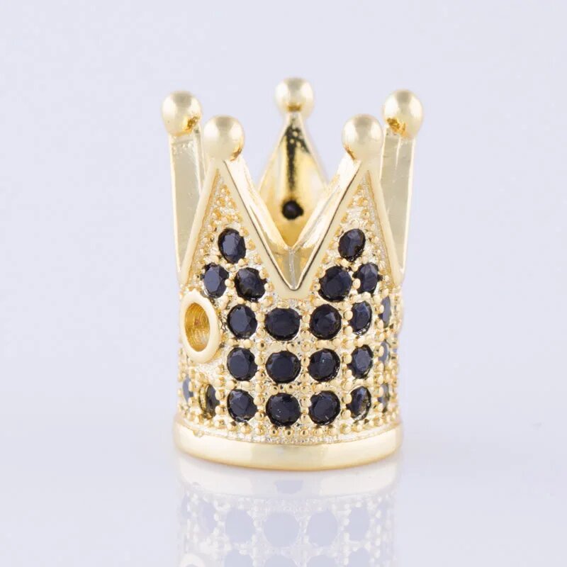 Бусина-шарм Корона, 10 мм, gold black