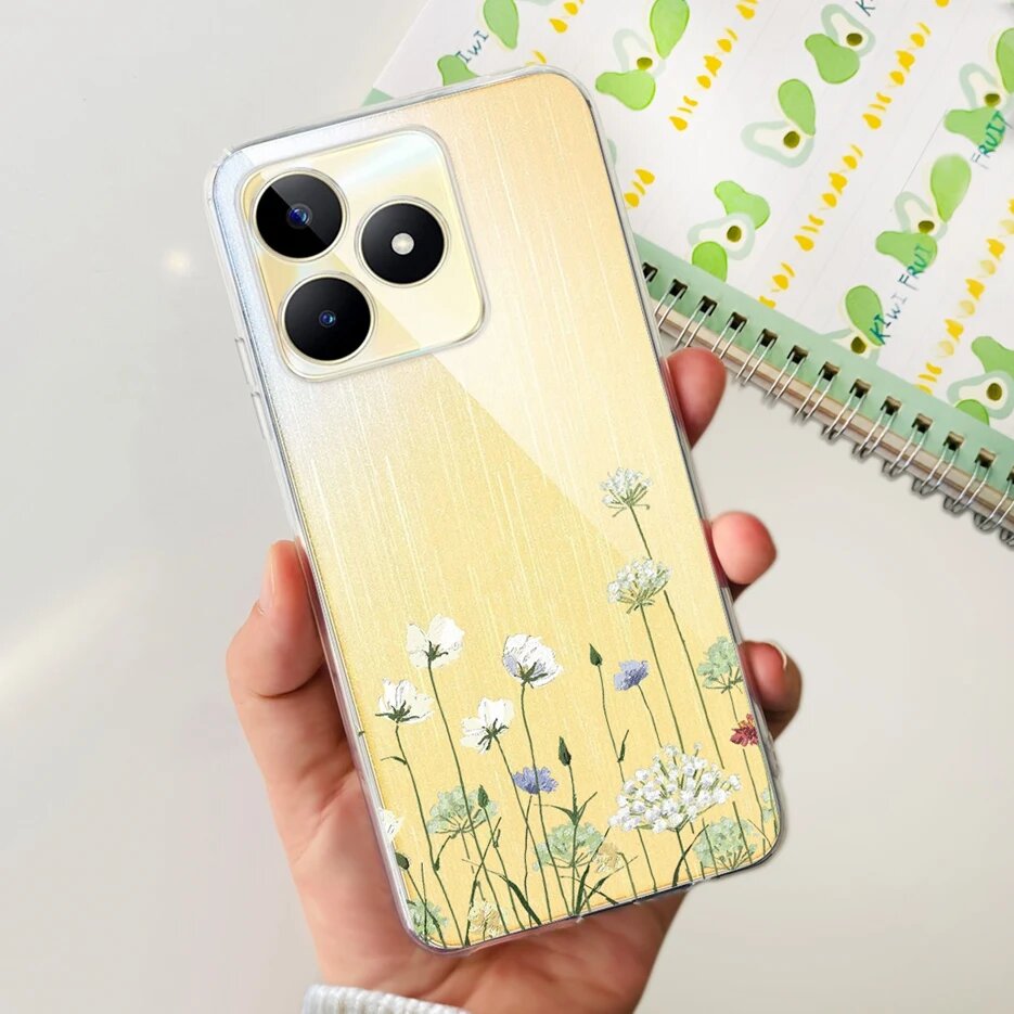 Чехол для Realme C51 RMX3830, окрашенный чехол, прозрачные силиконовые чехлы для телефонов Realme C53 C 51 RealmeC51 RealmeC53, мягкие чехлы