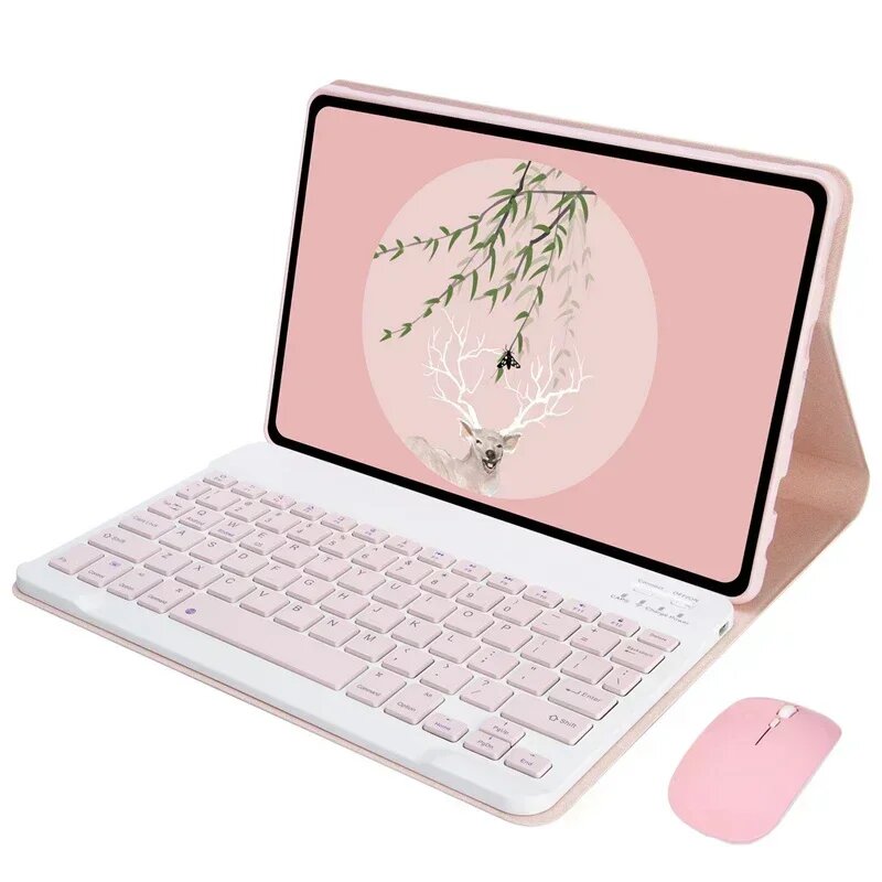 Клавиатура Bluetooth с чехлом для планшета 12.7", розовый
