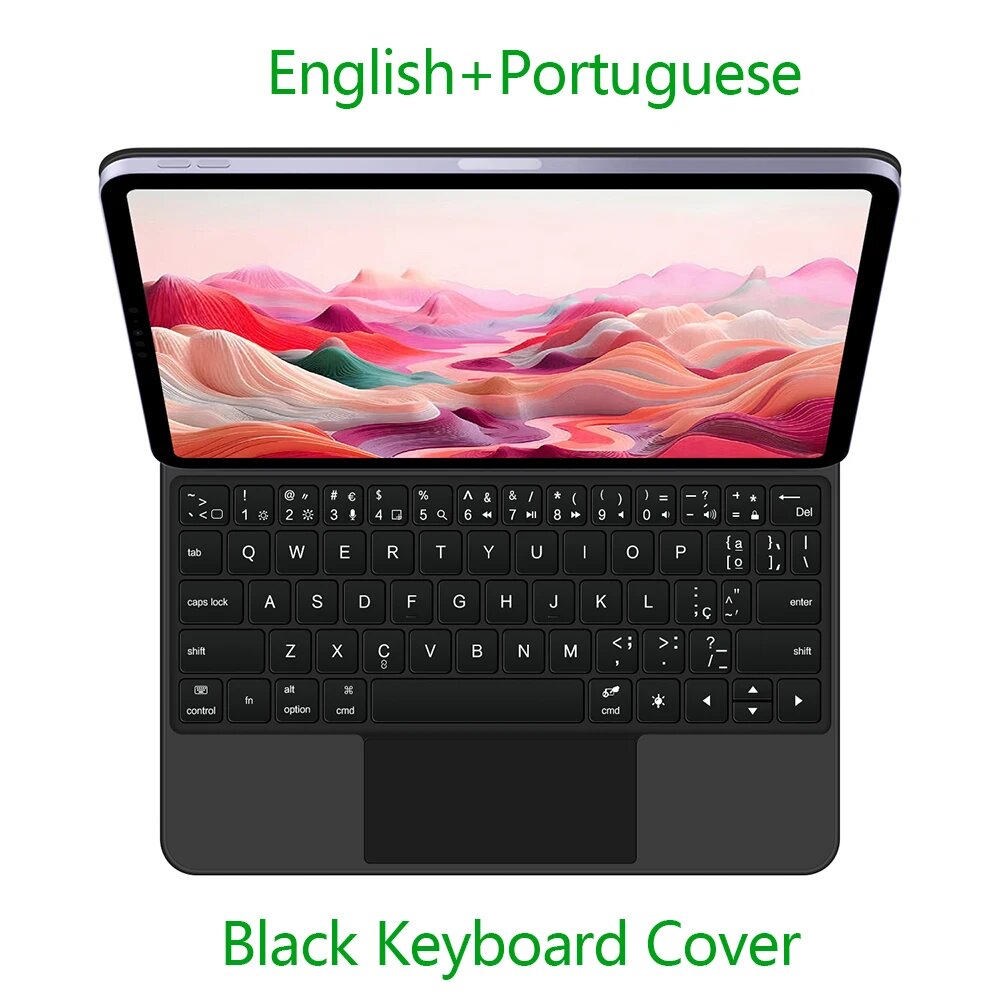 Magic Keyboard для iPad Air 11" AJIUYU iPad Air 11 M2 2024, Black-Portuguese