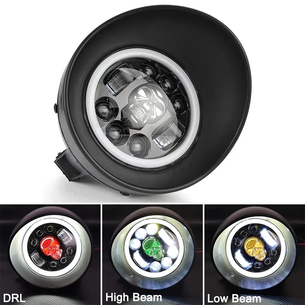 5,75-дюймовая фара для мотоцикла, указатель поворота для Harley Cafe Racer, применение для Honda Shadow VTX 1300 1800 VT 600 750 5.75 Style 1