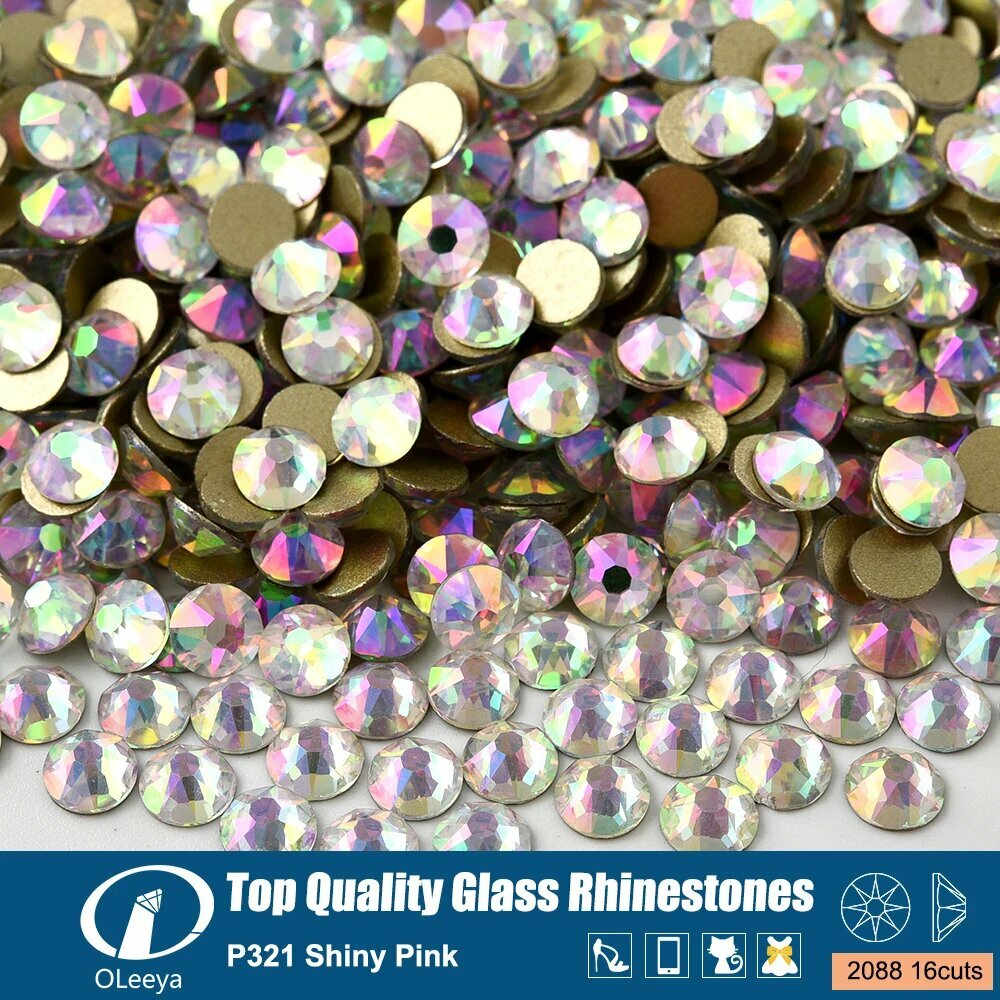Стразы стеклянные OLeeya P321 Shiny Pink 2088