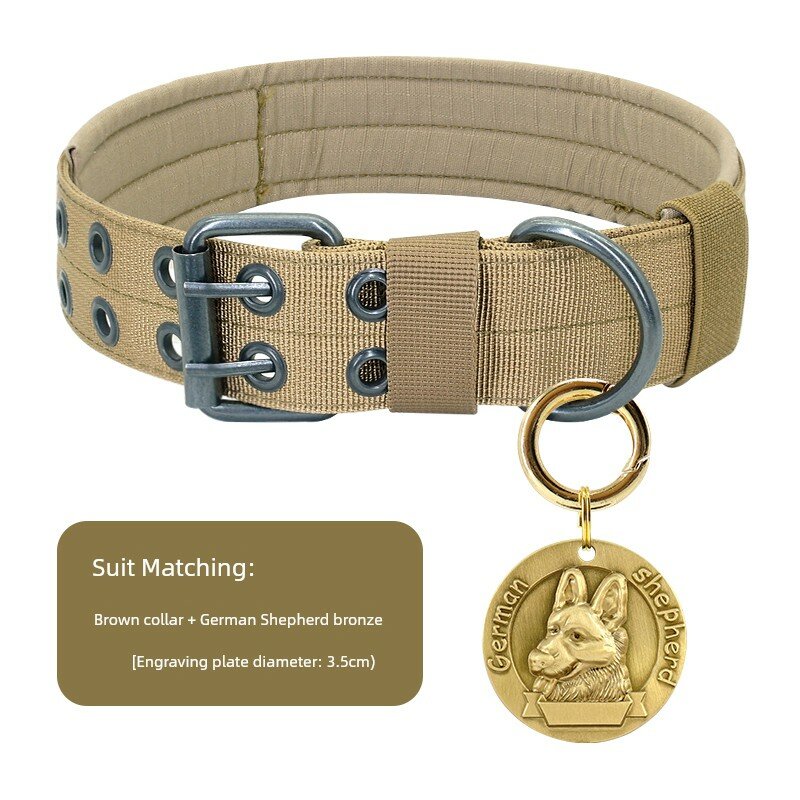 Большой тактический ошейник для собак, лабрадор, золотой ретривер, принадлежности для собак среднего размера, прочный и