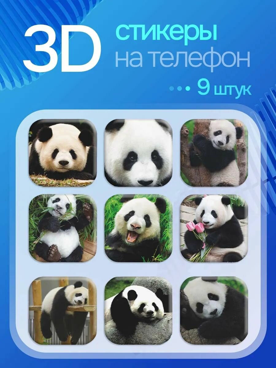 3D стикеры на телефон Панда