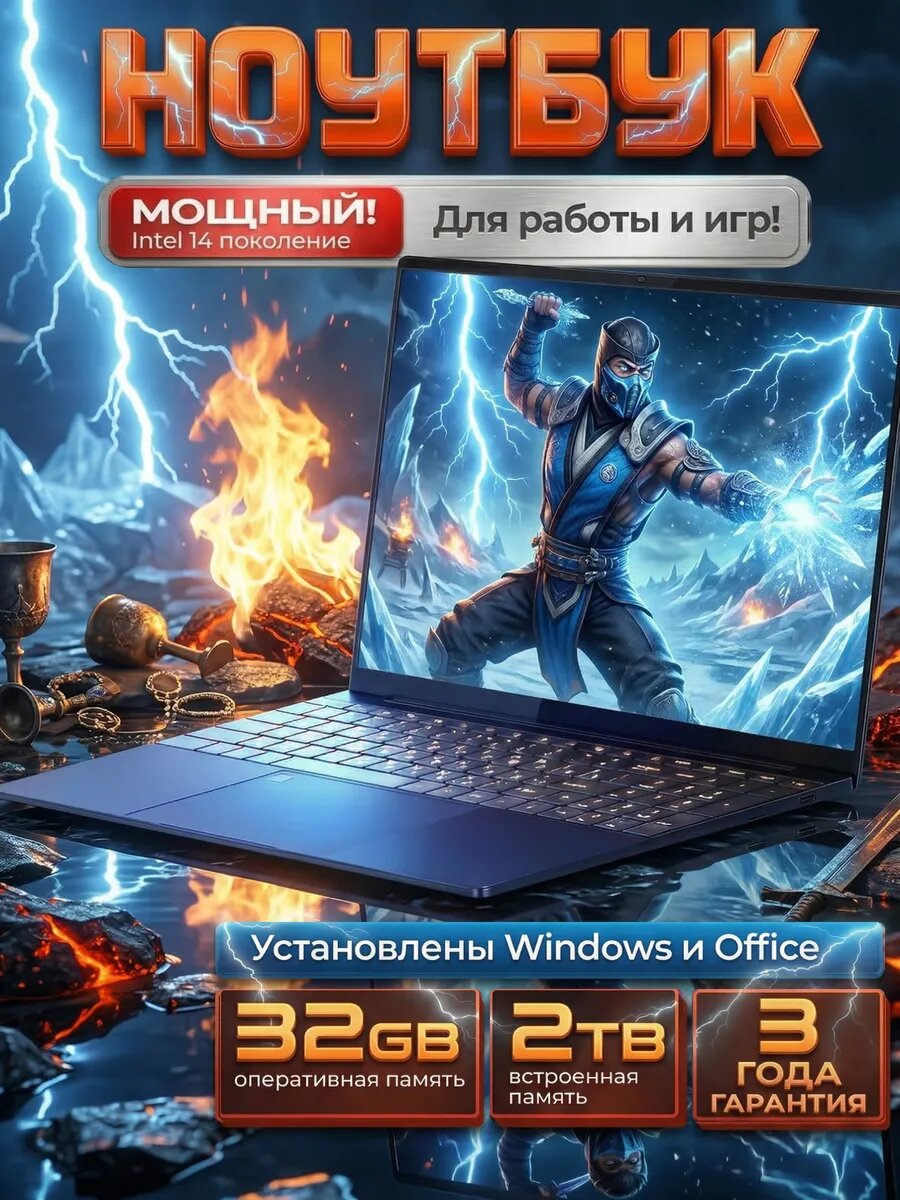 Ноутбук HiGH TECH R254 Intel H-Series RAM 32GB / SSD 2048GB