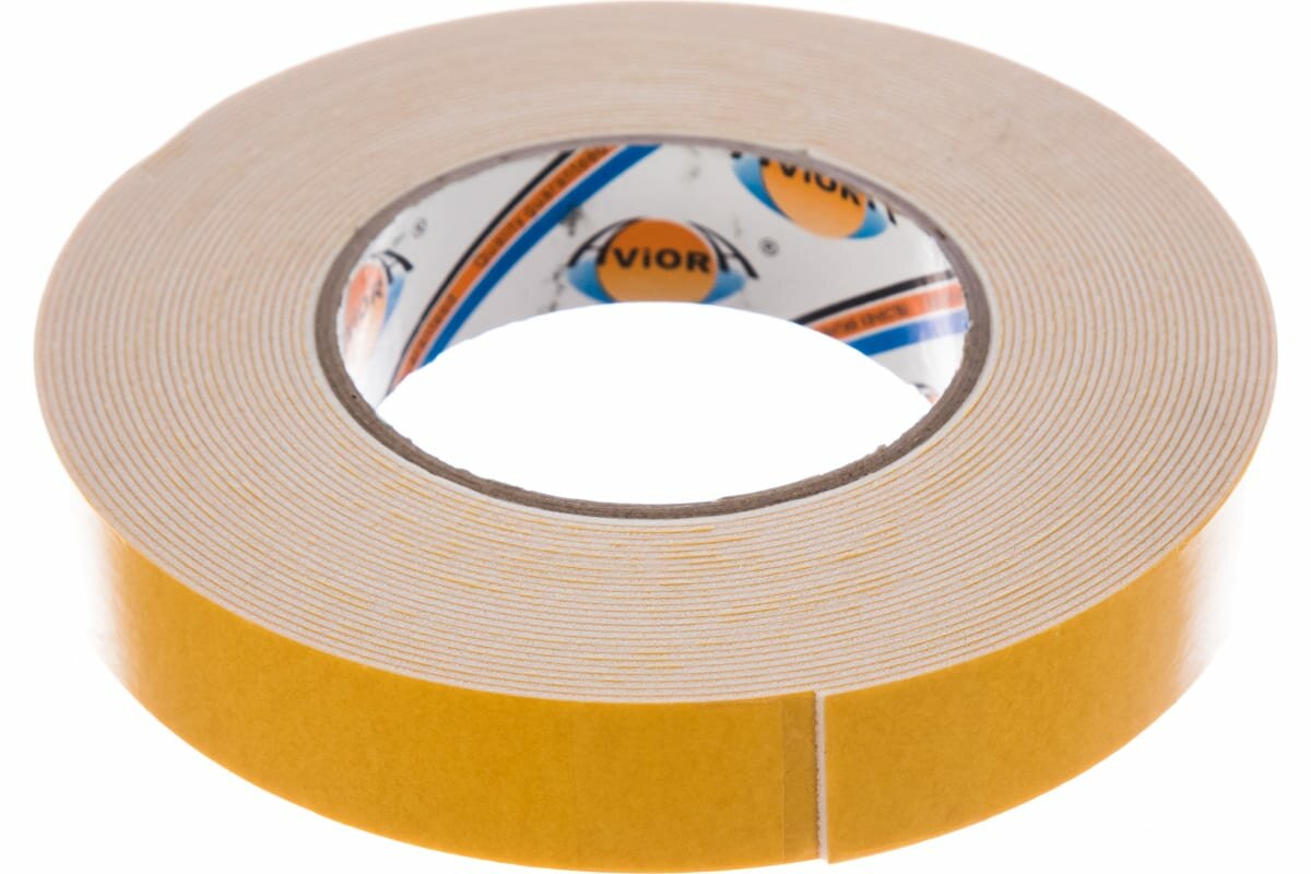 AVIORA двусторонняя клеящая лента на вспененной основе 25мм×10м белая для крепления зеркал