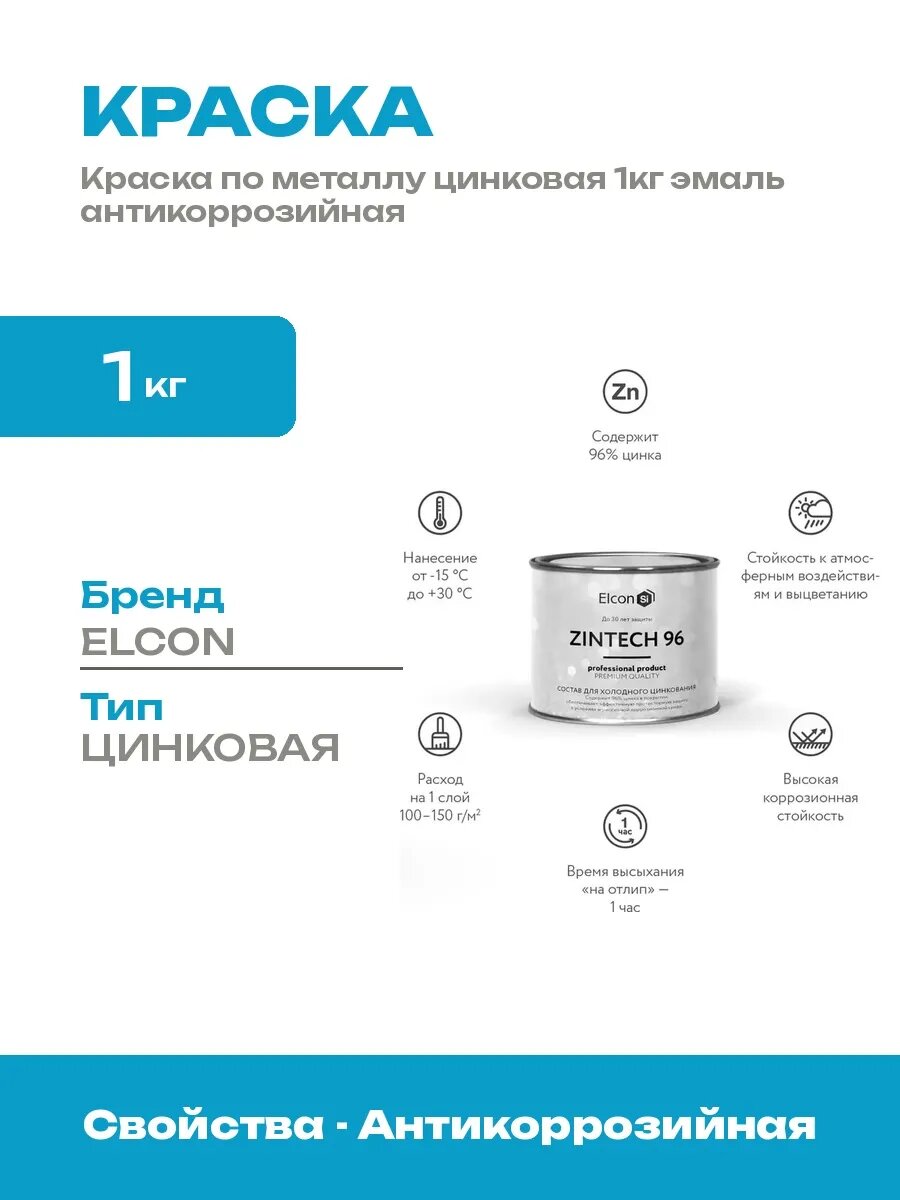 Состав для холодного цинкования металла цинковая краска 1кг