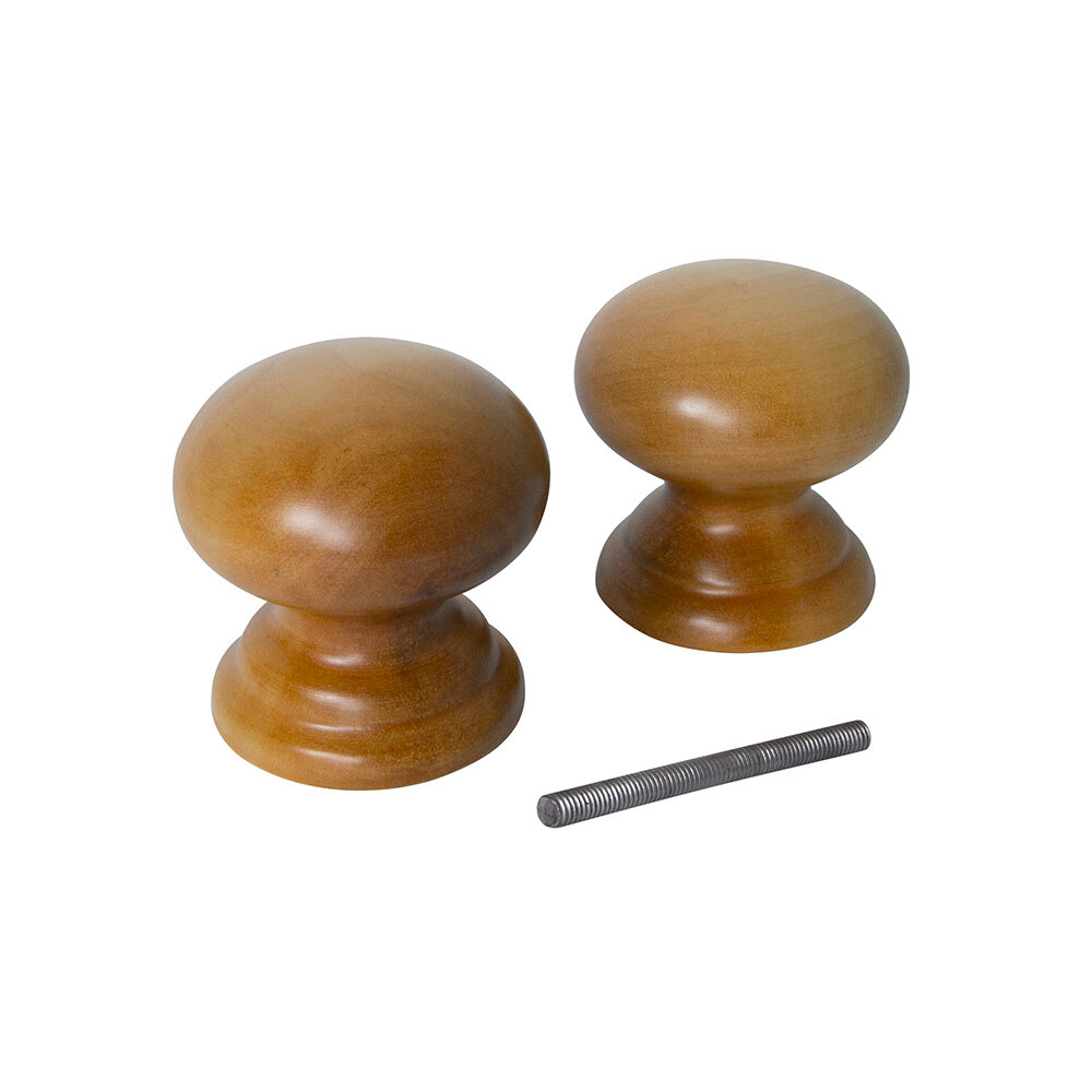 Ручка-кнопка деревянная Карельская береза М (матовый)