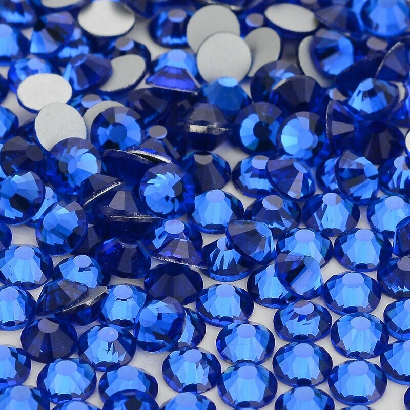 Стразы синие стеклянные Sapphire SS16-1440Pcs
