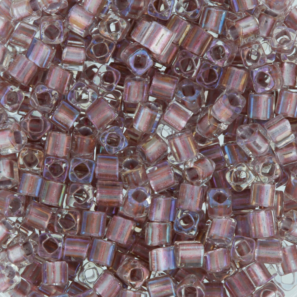 Бисер TOHO Cube, размер 1.5мм, цвет #267 (окрашенный изнутри, хрусталь/розовое золото), 10 грамм
