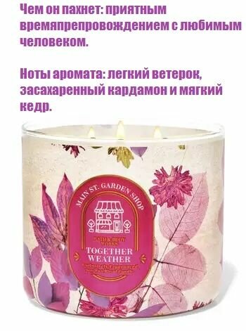 Bath and Body Works свеча ароматическая с 3-мя фитилями Together Weather