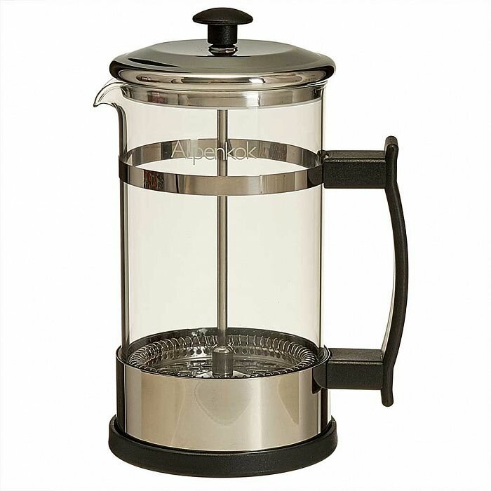 Френч-пресс Alpenkok AK-729/60, стеклянная колба, 600 мл, черный