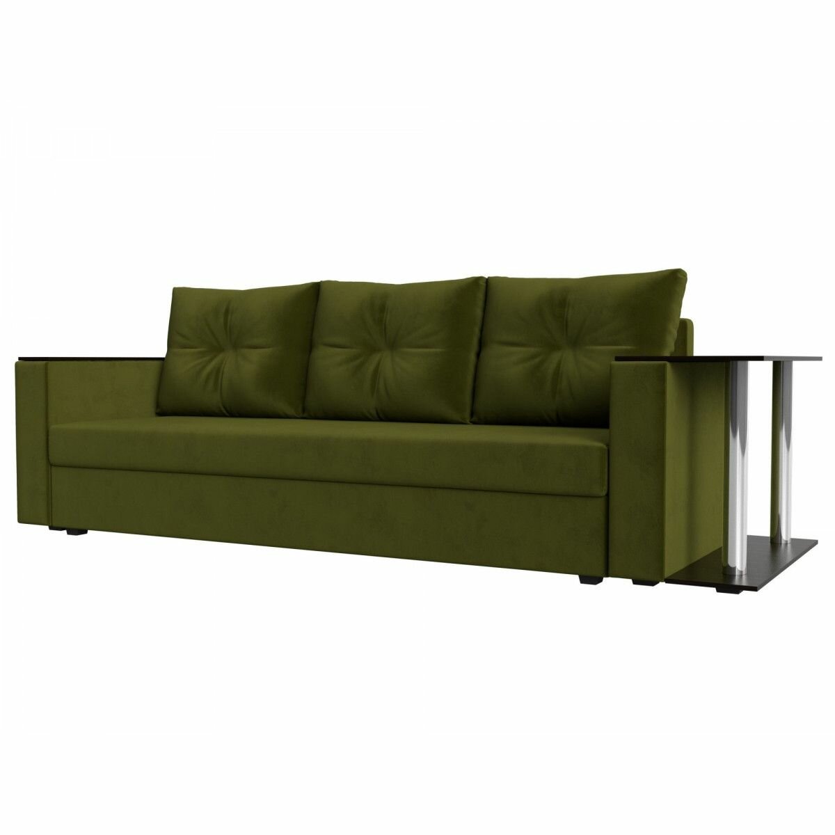 Диван прямой Атланта Хит со столом справа, Микровельвет, Модель 112481R