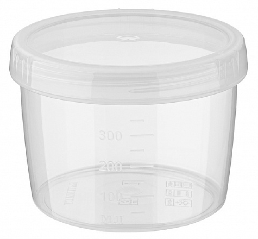 Банка для продуктов универсальная Phibo / Фибо Твист БП11392 круглая, с завинчивающейся крышкой, полипропилен, прозрачная, объемом 0.5л / для хранения