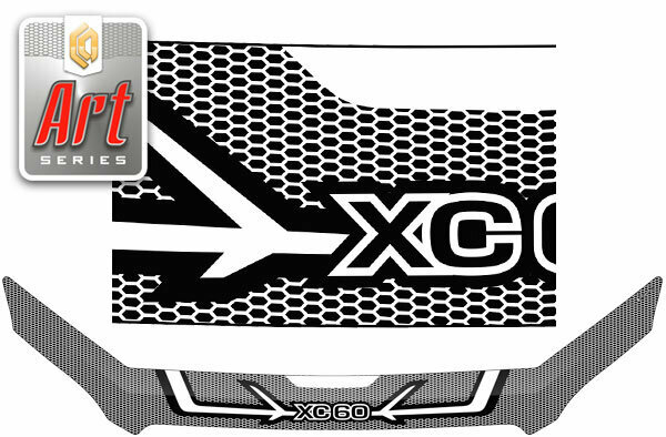 Дефлектор капота Volvo XC60 2017 н. в. Серия "Art" белая САпластик