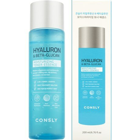 Тонер-эссенция Consly Hyaluronic Acid and Beta-Glucan с гиалуроновой кислотой и бета-глюканом, 200мл