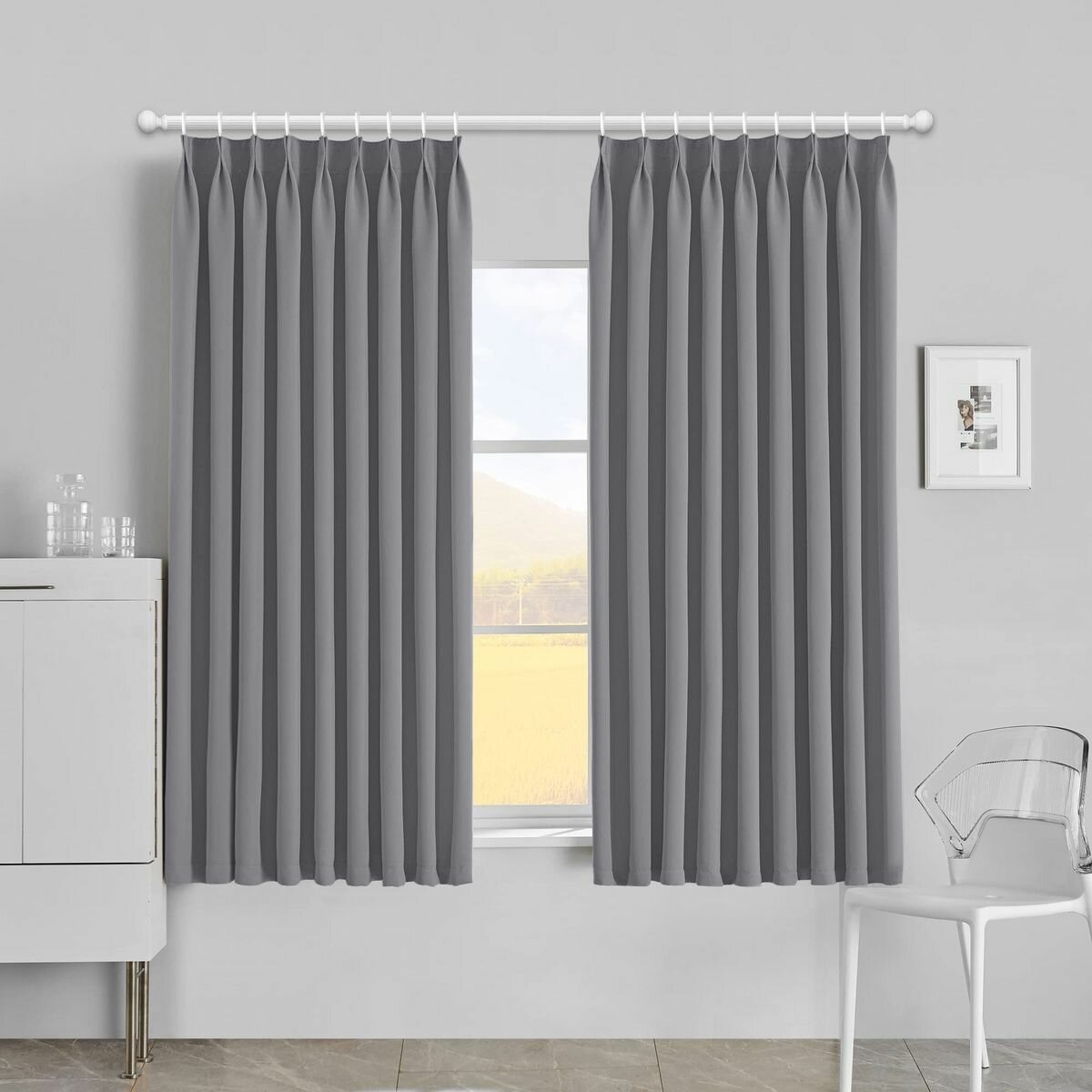 Шторы из ткани Рогожка короткие для кухни на ленте арт РГ-КОР-ППР-999