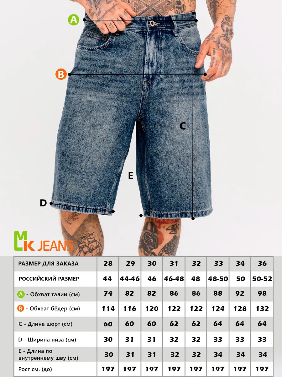 Бермуды MkJeans Летняя коллекция, размер 32, синий/серый — фото 1