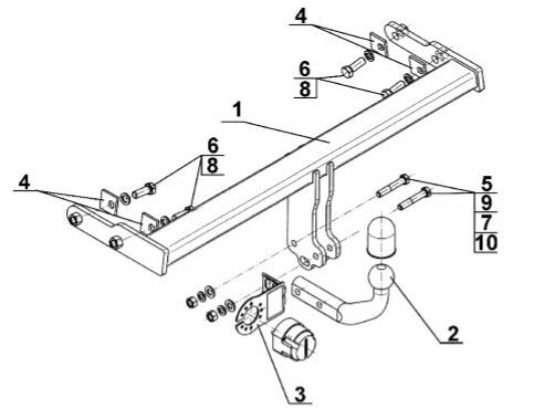 Фаркоп на Volvo S60 седан 2010-2019, Volvo V60 универсал 2010-2019 (паспорт и сертификат в комплекте)(без электрики) Steinhof. V-292