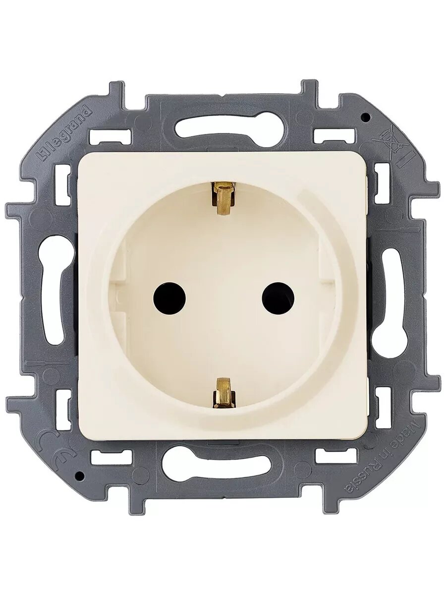 Розетка 2К+З немецкий стандарт 16 А 250 В~ INSPIRIA слоновая кость | код 673721 | Legrand ( 1шт. )