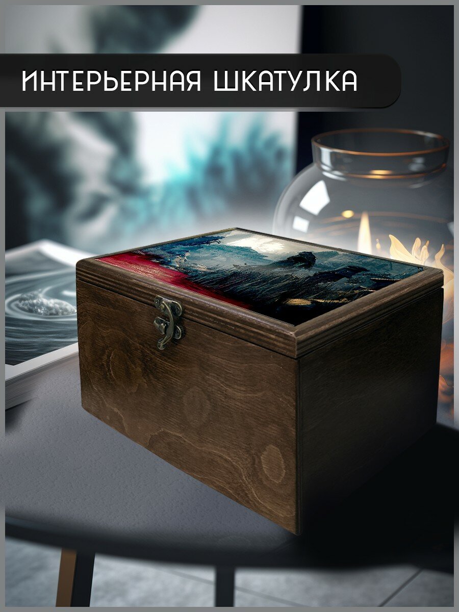 Шкатулка интерьерная для украшений универсальная 22x17x12 см игра Bloodborne (Бладборн, Охотник, соулс, атмосфера, PS) - 2057