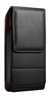 Вертикальный кожаный чехол кобура для смартфонов до 7.2" (Black)