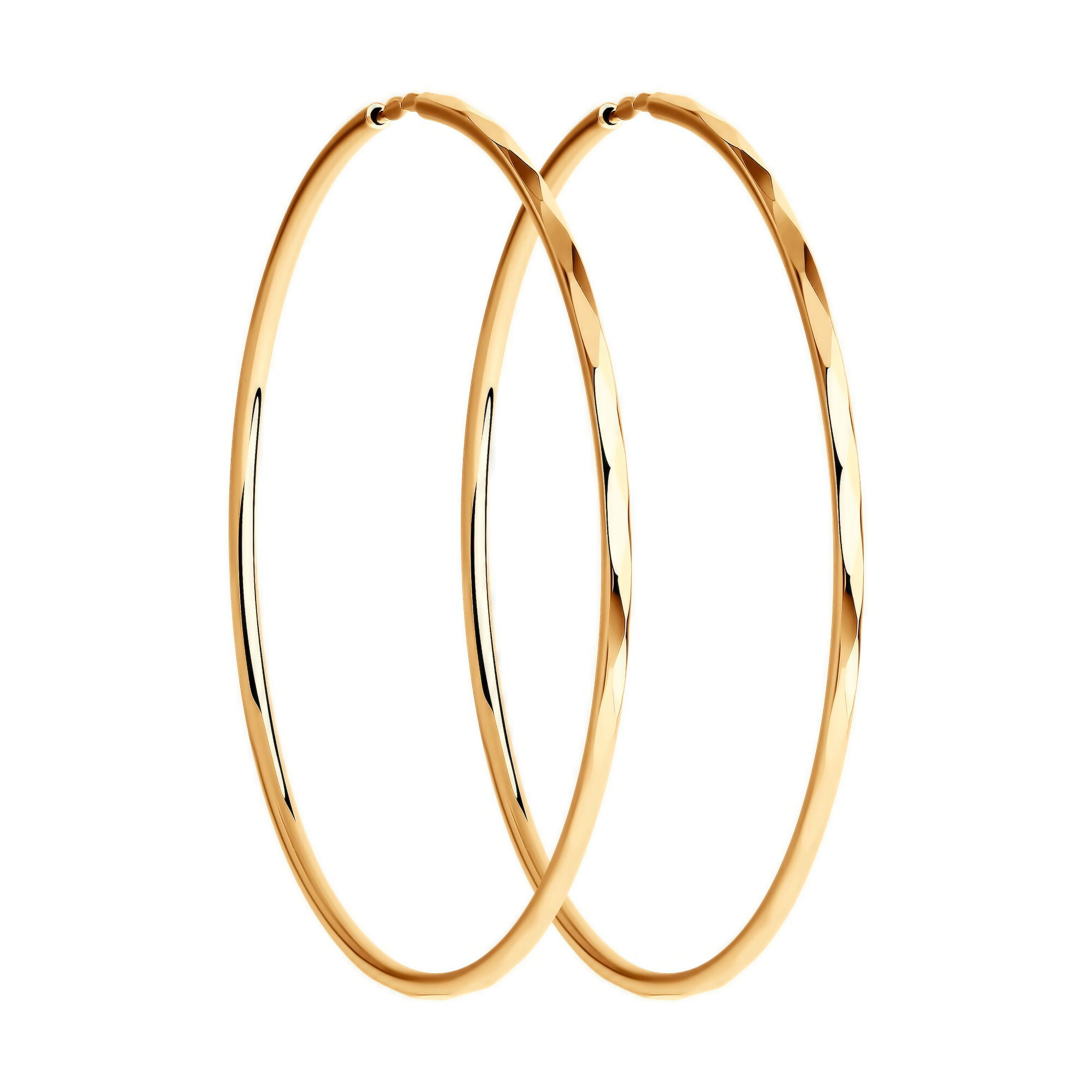 Серьги конго, красное золото, 585 проба