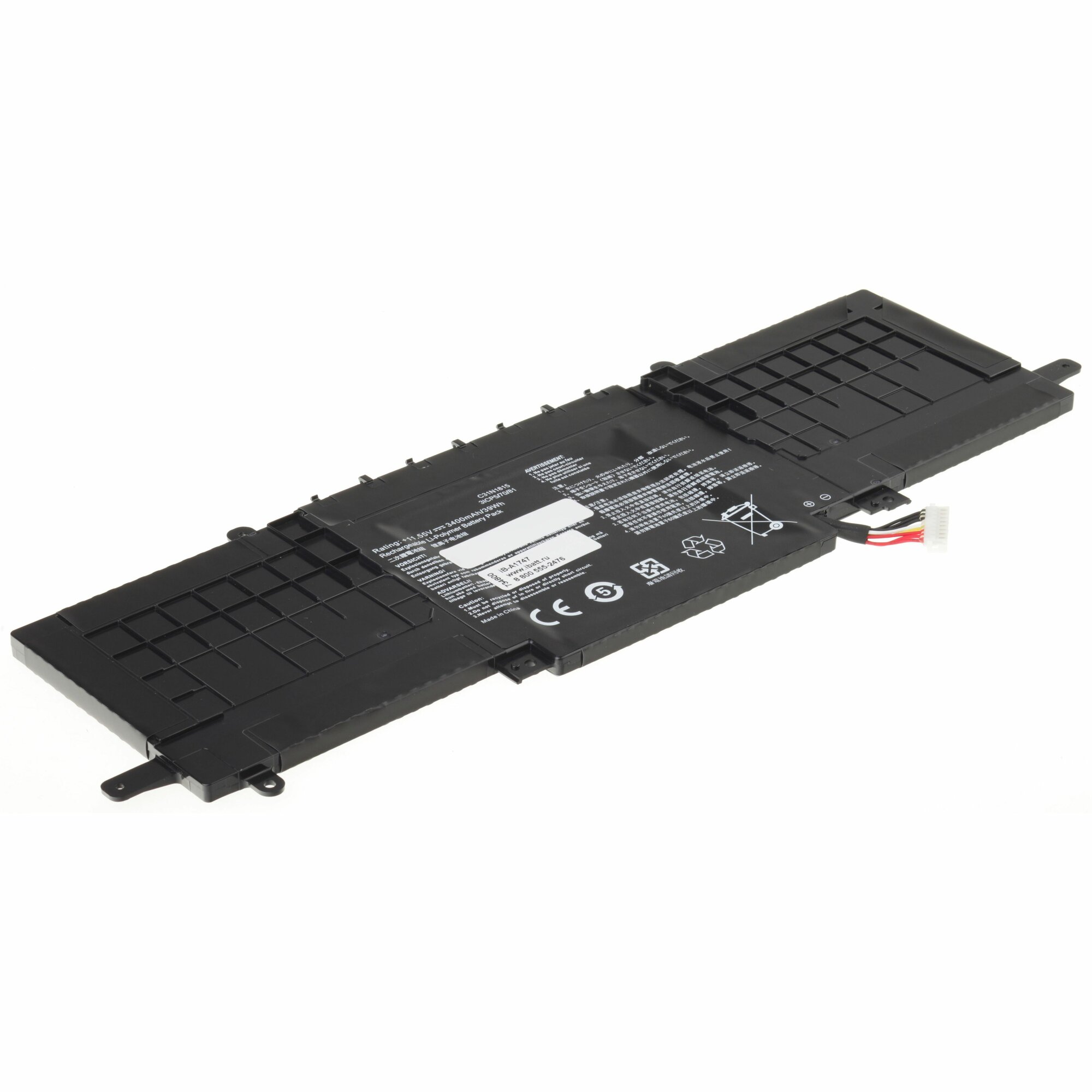Аккумулятор iBatt 3400mAh для ноутбука Asus ZenBook 13 UX333FA (C31N1815)
