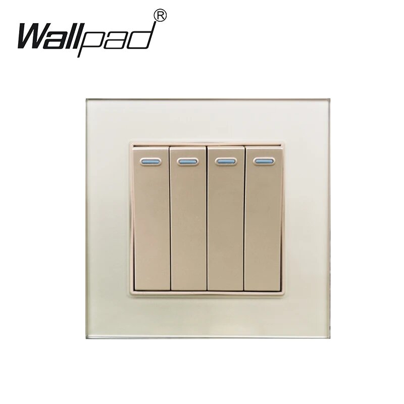 Переключатель Wallpad импульсный 4 группы 16А Gold