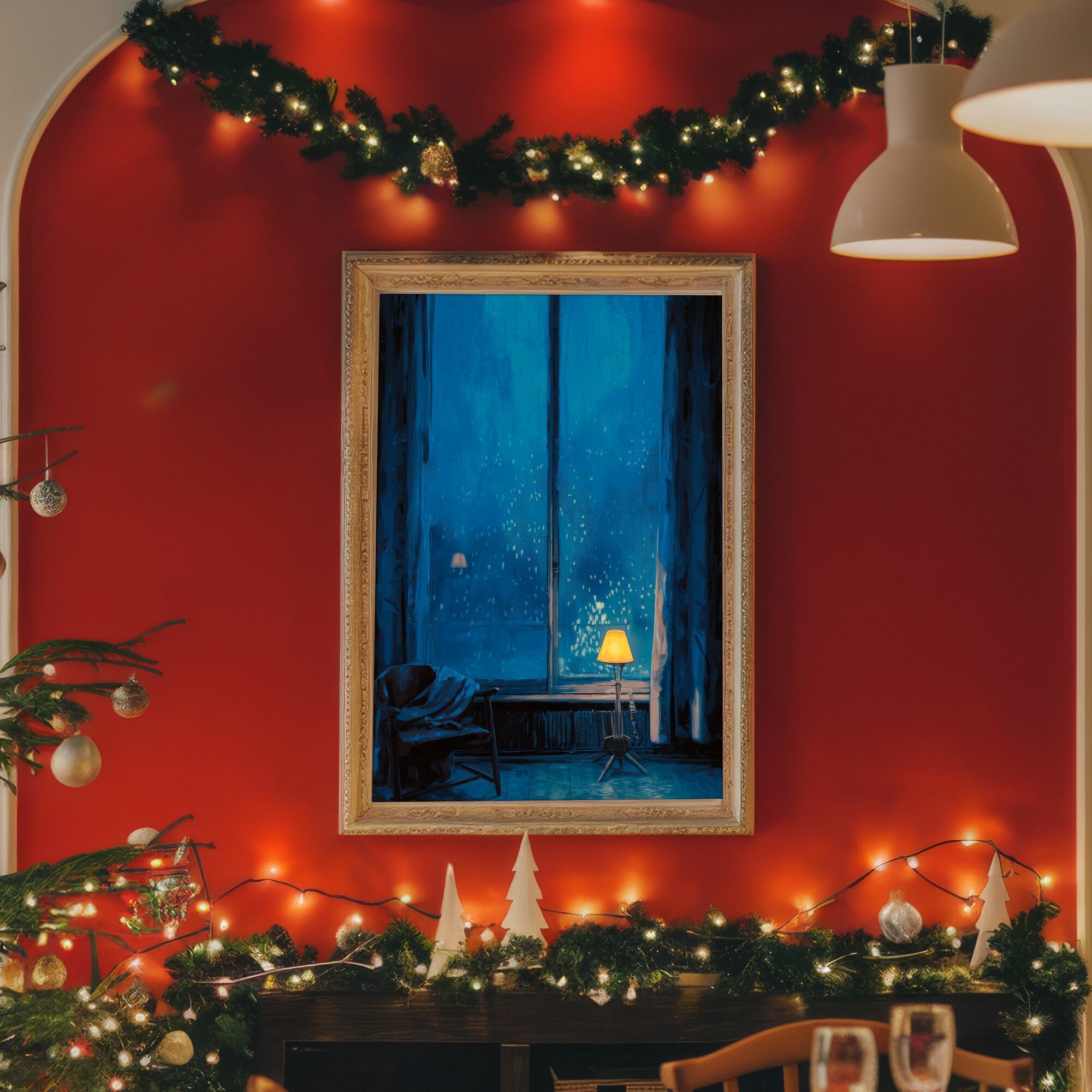 Постер Новый год Зимний вечер из серии Casa New Year 30х40