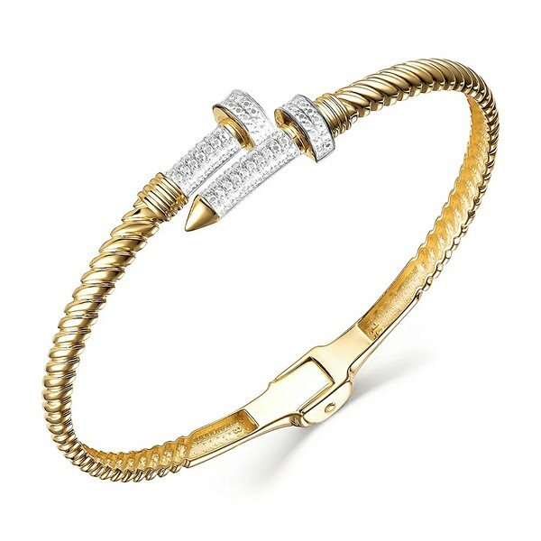 Браслет, красное золото, 585 проба, фианит