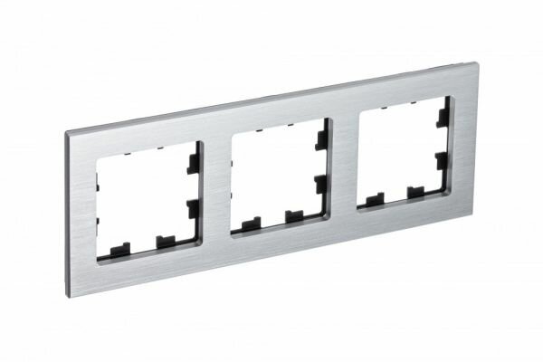 1 шт. Systeme Electric AtlasDesign Nature Металл серебро Рамка 3-постовая, ATN312103