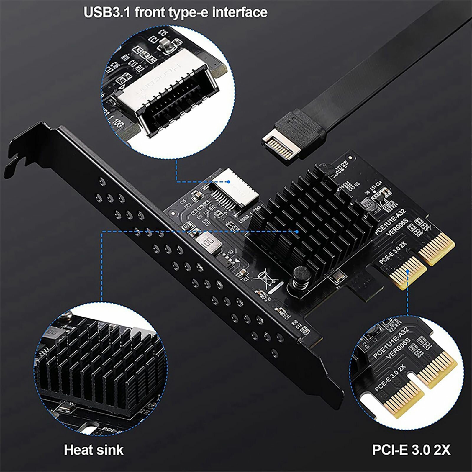 Плата расширения PCI E от 2X до TYPE E. — фото 1