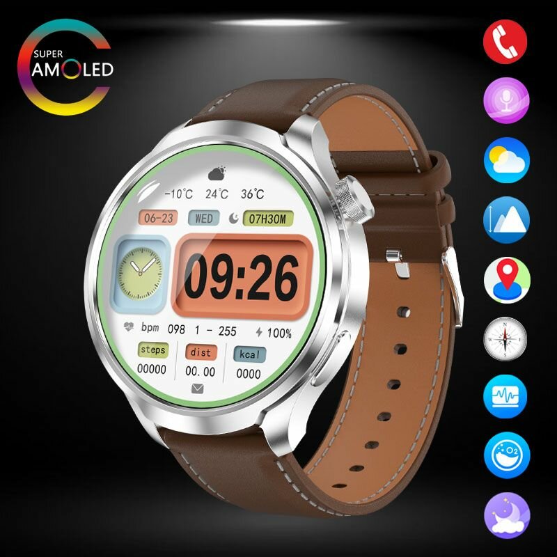 2024 Прочные умные часы мужские наручные часы с альтиметр барометр, Компас, GPS-трек движения, водонепроницаемый IP67